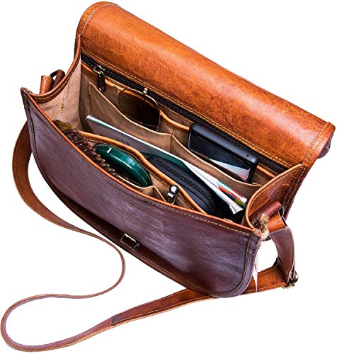 Women's Leather Crossbody Handbags & Shoulder Saddle Bags Vintage Brown Purses Designer Women Boho Satchel Hand Bag Ladies Handmade Vintage Travel Fashion Cross Body Sling Phone Wallet for Her, XXL