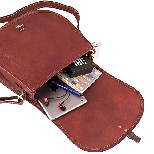 Women's Leather Crossbody Handbags & Shoulder Saddle Bags Vintage Brown Purses Designer Women Boho Satchel Hand Bag Ladies Handmade Vintage Travel Fashion Cross Body Sling Phone Wallet for Her, XXL