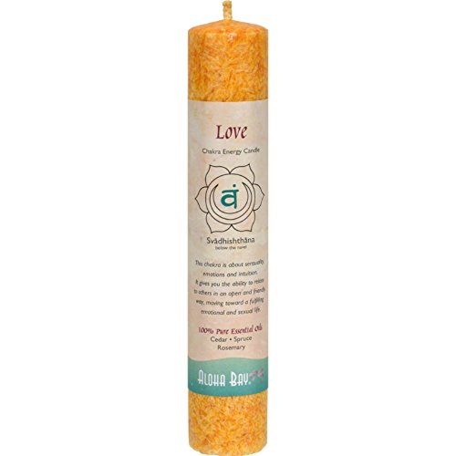 Aloha Bay Chakra Pillar Love Candle, 1 EA, Orange