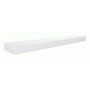 kiera grace kieragrace modern shelves maine simple & classic single decorative engineered wood floating wall shelf for home, room, & office, 24″ l x 5″ w x 1.5″ h, white, inch