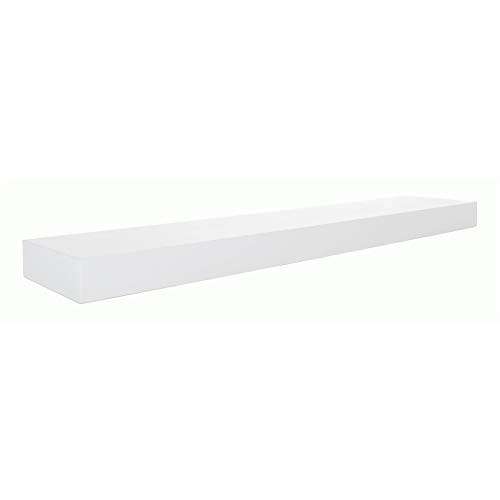 Kiera Grace Kieragrace Modern Shelves Maine Simple & Classic Single Decorative Engineered Wood Floating Wall Shelf for Home, Room, & Office, 24" L x 5" W x 1.5" H, White, Inch