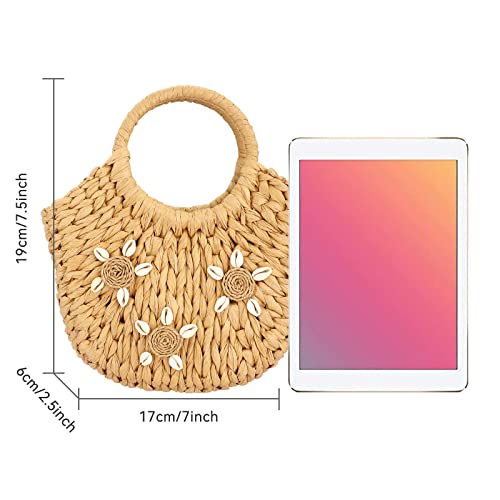 YYW Straw Weaved Purse Summer Crossbody Bag Small Rattan Beach Shoulder Bag Handbag for Women