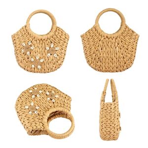 YYW Straw Weaved Purse Summer Crossbody Bag Small Rattan Beach Shoulder Bag Handbag for Women