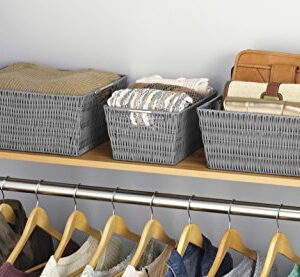 Whitmor Rattique Storage Baskets - Grey (3 Piece Set)