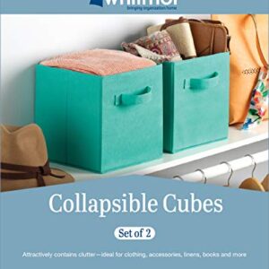 Whitmor Set of 2-10 x 10 x 10 inches-Turquoise Collapsible Cubes