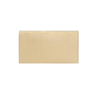 ZIUMUDY PU Leather Glitter Envelope Evening Wedding Clutch Party Handbag Purse Bag (Gold)