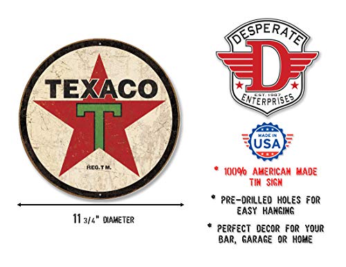 Tin Signs TSN1798-BRK Texaco Round, 11.75 x 11.75 x 0.1 inches