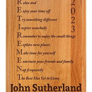 Personalized Retirement Plaque 2023 Custom Name Acrostic Poem Retirement Gifts Women Men Retirement Party 7x9 Oak Wood Custom Engraved Plaque Wood