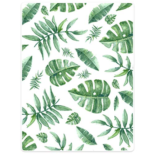 HommomH Tropical Palm Leaf Blanket 50" x 60" Green Giant Leaves Fleece Throw Blankets for Sofa or Bed