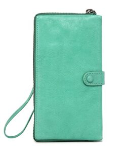 old trend leather clutch savanna wallet (aqua)