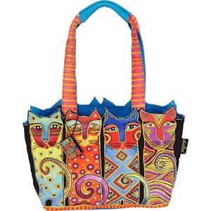 laurel burch women’s, feline clan medium tote cat print ns