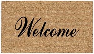 decoir 16″ x 27″ ‘fancy welcome’ rectangular coco coir doormat