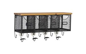 linon 4-basket wall organizer, 23.5″ l x 7.25″ w x 12.4″ h, brown, black