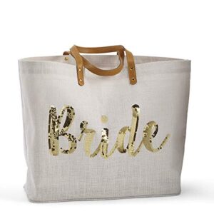 mud pie womens bride gold sequin tote, gold sequin, one size us