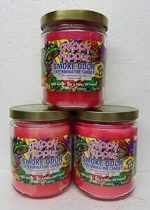 smoke odor exterminator 13 oz jar candle, trippy hippie, 13 oz (3) set of three candles.