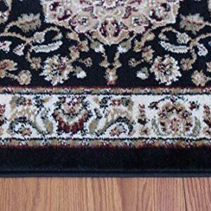 Bellagio Traditional Area Rug Runner 32 Inch X 15 Feet 10 Inch Black 401