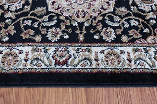 Bellagio Traditional Area Rug Runner 32 Inch X 15 Feet 10 Inch Black 401