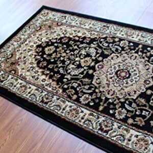 Bellagio Traditional Area Rug Runner 32 Inch X 15 Feet 10 Inch Black 401