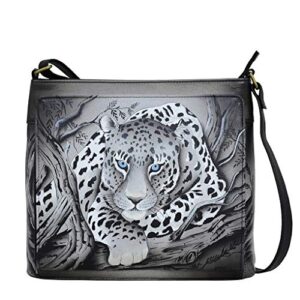 anna by anuschka organizer handbag | genuine leather | african leopard