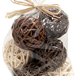 Bag of Brown Natural Wicker 4" dia Twig Orbs Balls - Bag of 9