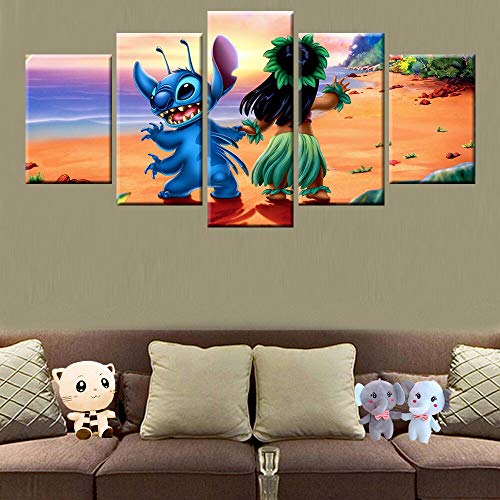 VINMEN 5 Panel HD Print Movie Characters Canvas Painting Poster Wall Art Painting Home Decor Kids Room Bedroom Photo, 20X35 20X45 20X55 cm