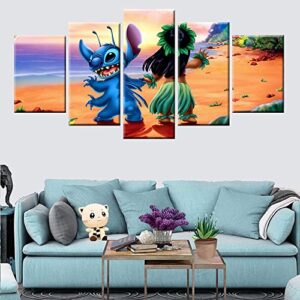 VINMEN 5 Panel HD Print Movie Characters Canvas Painting Poster Wall Art Painting Home Decor Kids Room Bedroom Photo, 20X35 20X45 20X55 cm