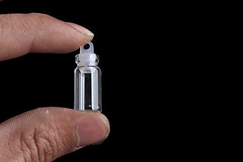 UUYYEO 30 Pcs Mini Glass Wishing Bottles Message Bottle Clear Tiny Jars Vials with Plastic Stopper 1ml