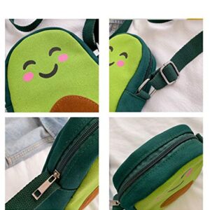 MILATA Fruit Avocado Shape Design Novelty Girls Purse Canvas Crossbody Bag Chic Shoulder Bag for Women