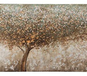 Signature Design by Ashley O'Kiera Abstract Hand Painted Tree Canvas Wall Art, 60 x 30, Green & Brown