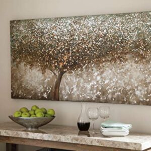 Signature Design by Ashley O'Kiera Abstract Hand Painted Tree Canvas Wall Art, 60 x 30, Green & Brown