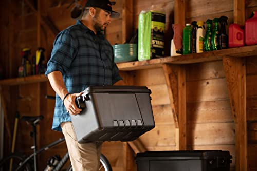 Plano Sportsman Trunk, Black, Small, Lockable Storage Box, Airline Approved Sportsman Trunk, Hunting Gear and Ammunition Bin, Heavy-Duty Containers for Camping, 56-Quart