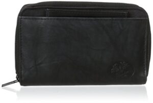 buxton women’s heiress double zip organizer, black, one size