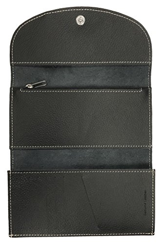 Harley-Davidson Women's Embroidered Script Tri-Fold Wallet, Black ZWL3871-CRMBLK