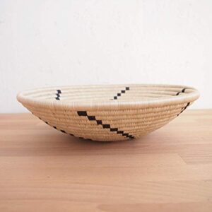 African Basket- Tanga/Rwanda Basket/Woven Bowl/Sisal & Sweetgrass Basket/Tan, Black