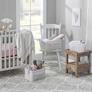 Three Nesting Wicker Nursery Baskets with Fabric Liners