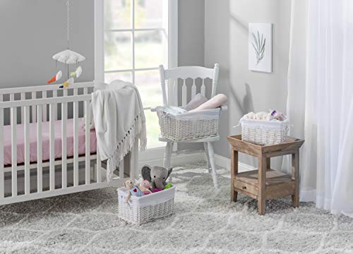 Three Nesting Wicker Nursery Baskets with Fabric Liners