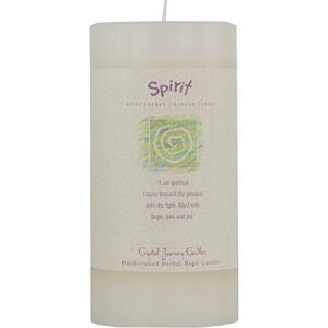 6″ x 3″ crystal journey herbal magic reiki charged pillar candle – spirit