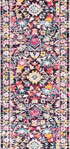 JONATHAN Y MDP200A-28 Modern Persian Boho Floral Bohemian Vintage Country Indoor Area-Rug Country Easy-Cleaning Bedroom Kitchen Living Room Non Shedding, 2 ft x 8 ft, Multi,Purple