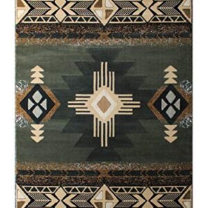 Concord South West Native American Area Rug Design C318 Sage Green (8 Feet X 10 Feet)