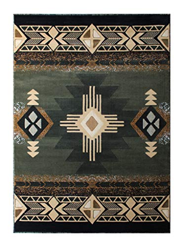 Concord South West Native American Area Rug Design C318 Sage Green (8 Feet X 10 Feet)