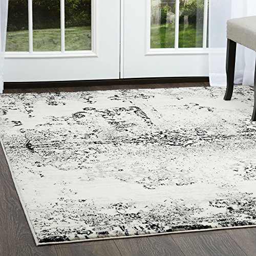 Home Dynamix Boho Makenna Area Rug, 3'3"x5'2" Rectangle, Ikat Ivory/Gray