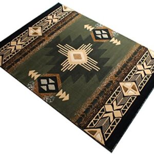 South West Native American Area Rug Design C318 Sage Green (5 Feet X 7 Feet)