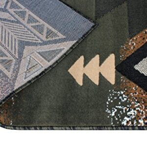 South West Native American Area Rug Design C318 Sage Green (5 Feet X 7 Feet)