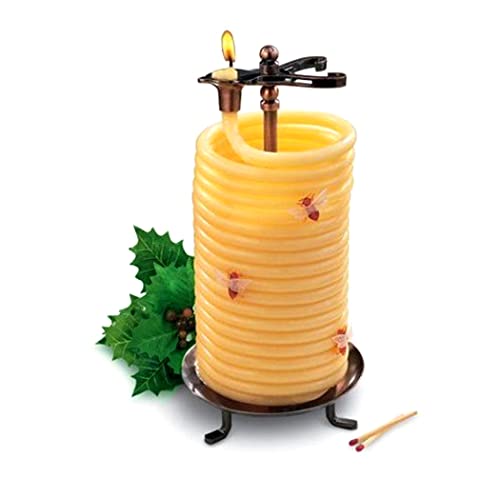 Eclipse Candle by The Hour - 80 Hour 100% Natural Bees Wax Decoration Coiled Design Candle (20559B)