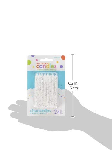 Amscan Large 3.25" White Spiral Candle Sets (24ct) Party Supplies, 3 1/4"