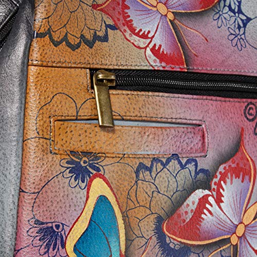 Anna by Anuschka womens Anna Anuschka Genuine Leather Medium Hobo-butterfly Paradise Satchel Bag, Butterfly Paradise, One Size US