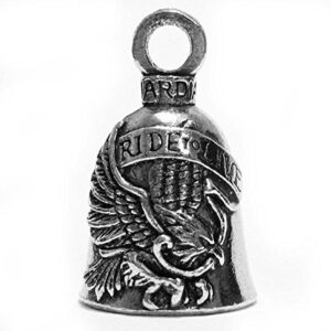 guardian bell live to ride motorcycle biker luck riding bell silver, 2 inch