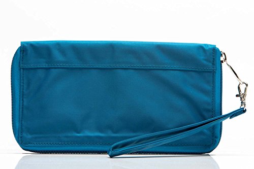 Big Skinny Women's Panther Clutch Slim Wallet, Holds Up to 40 Cards, Ocean Blue