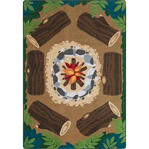 Joy Carpets Campfire Fun Area Rug in Color Multi, 5'4" x 7'8"