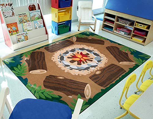 Joy Carpets Campfire Fun Area Rug in Color Multi, 5'4" x 7'8"